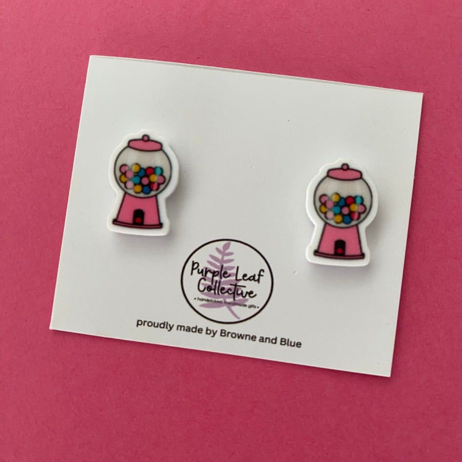 Gumball Machine Stud Earrings | Purple Leaf Collective