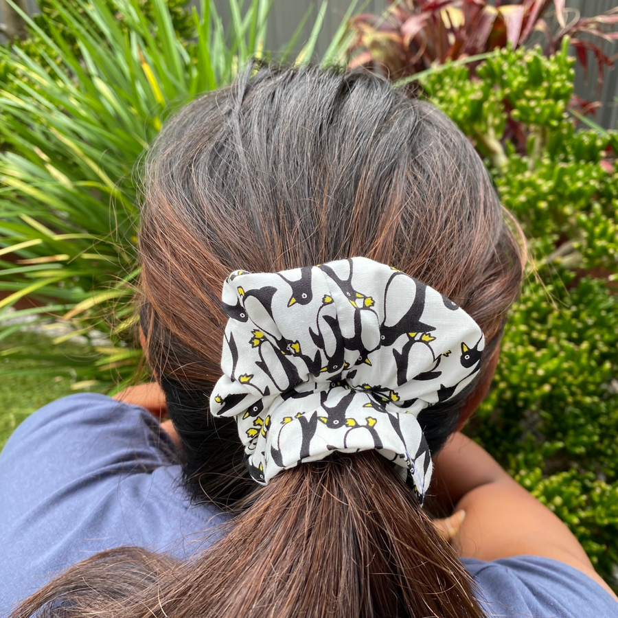 Penguin Parade Scrunchie | Purple Leaf Collective