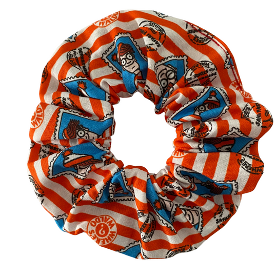 Where's Wally Stamp Stripe Scrunchie | Purple Leaf Collective